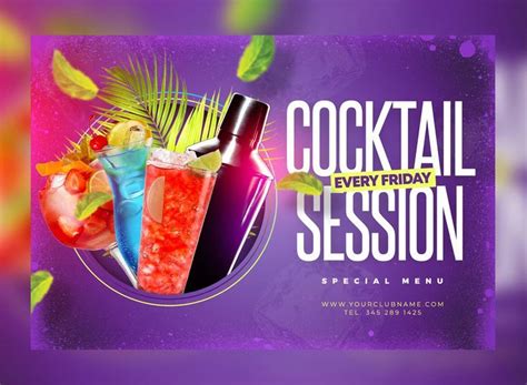Cocktail Party Flyer Psd Party Flyer Cocktails Christmas Flyer