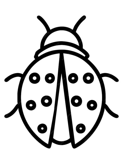 무당벌레어린이를 위한 색칠 공부 페이지 인쇄 가능한 페이지 취학 전 교육 프리미엄 사진