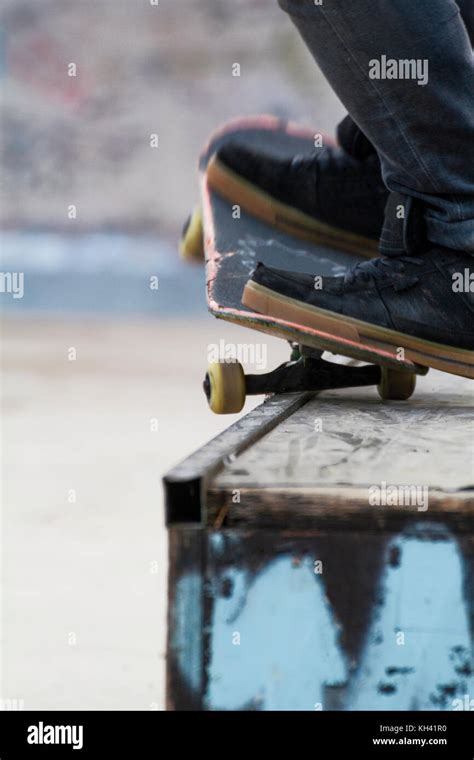 Spectacular grind evolution with skateboard Stock Photo - Alamy