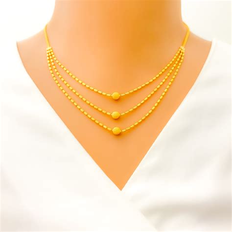 Classy Three Chain Orb Necklace Set Andaaz Jewelers