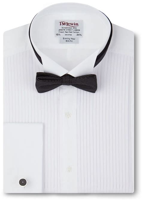 Tmlewin Slim Fit Pleated Wing Collar Tuxedo Shirt Shopstyle