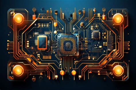 Ai Image Generator Advanced Microprocessor Computer Chip Stock Illustration Illustration Of