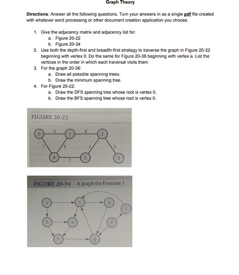 Graph Theory Directions Answer All The Following Chegg Com