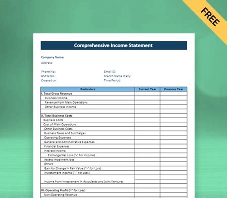 Statement Of Comprehensive Income Format Track Analyze