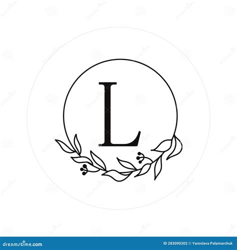 Letter L Initials With Round Floral Frames Vector Monogram Logo