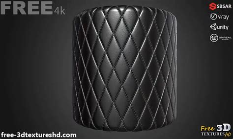 Black Diamond Leather Double Stitch Substance Sbsar 3d Texture Pbr Free