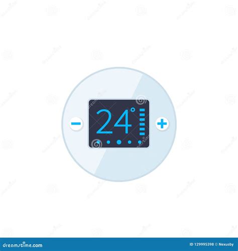 Thermostat Temperature Control Icon Flat Style Stock Vector Illustration Of Heat Equipment