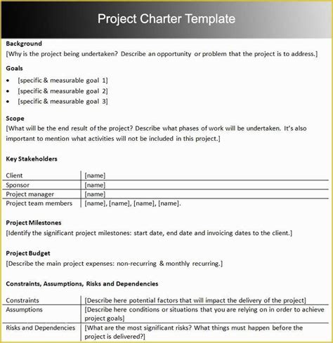 Project Charter Template Excel Free Of Free Agile Project Management Templates In Excel