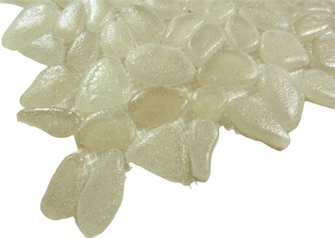 Tesoro Liquid Rocks Sandy Beige Glass Pebble Tile Oasis Tile