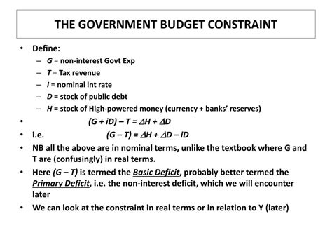 Ppt The Government Budget Constraint Powerpoint Presentation Free Download Id 4496969