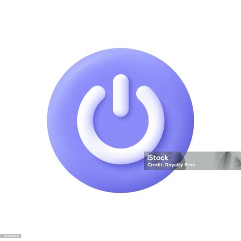 파워 라운드 버튼을 누릅니다 시작 끄기 및 켜기 버튼 3d 벡터 아이콘입니다 만화 최소한의 스타일 3차원 형태에 대한 스톡 벡터 아트 및 기타 이미지 Istock