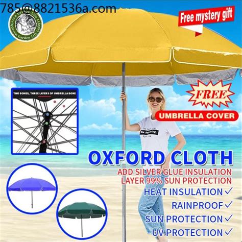 Umbrella ♔2 1m2m Parasol Garden Patio Umbrella Sun Shade Umbrella Beach Round Retractable