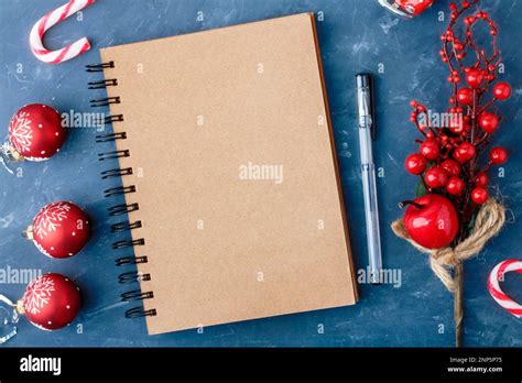 Notebook For Records A Blank Notebook Page On A Blue Background Next