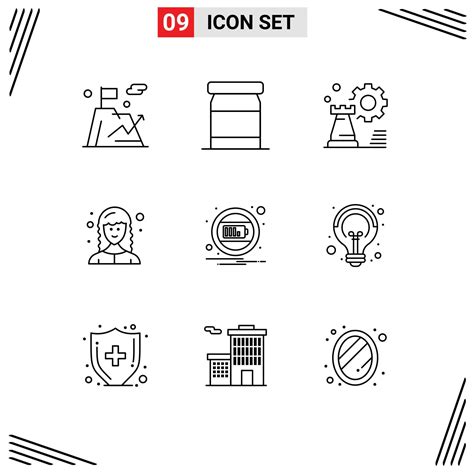 9 Thematic Vector Outlines And Editable Symbols Of Charge Web Developer