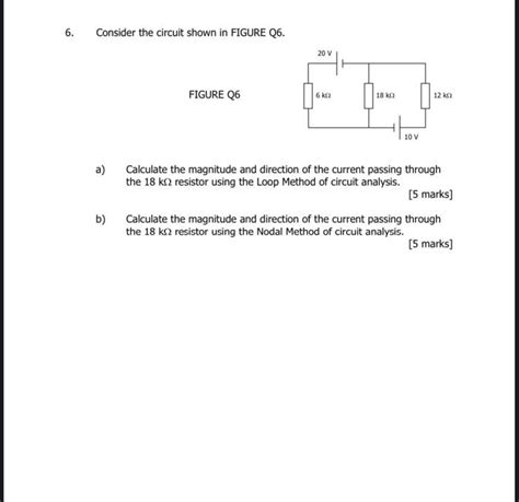 Solved 6 6 Consider The Circuit Shown In Figure Q6 20 V