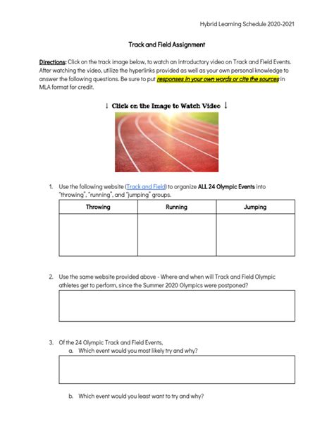 Track And Field Olympic Assignment Guide Pdf Track And Field