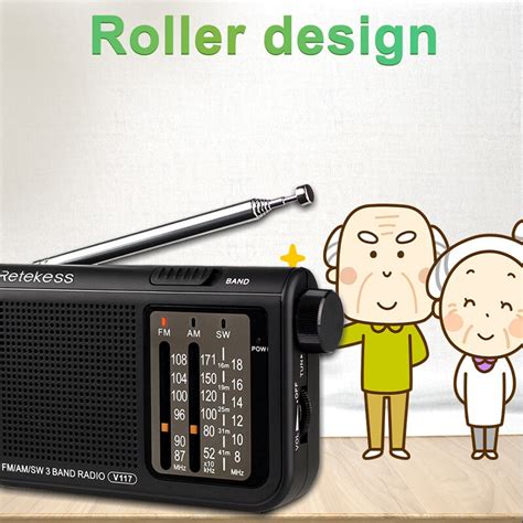 Retekess V117 3 Band FM Bin SW Tragbar Radio Batte Grandado