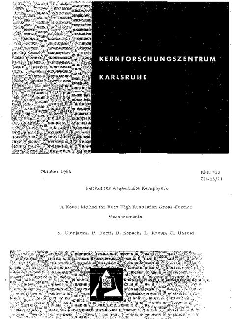 Pdf A Novel Method For Very High Resolution Cross Section Measurements