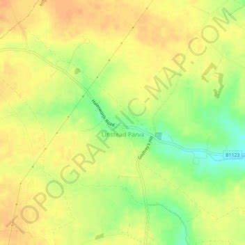 Linstead Parva Topographic Map Elevation Terrain