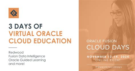 Registration Is Open For Oracle Fusion Cloud Days Happening Online November 12 14 This Virtual