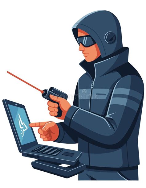 Cybercriminal Hacker Stealing Data Laptop Attack Internet Security