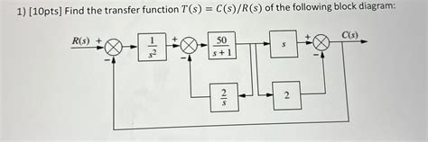 solved find the transfer function t s ﻿c s r s ﻿for
