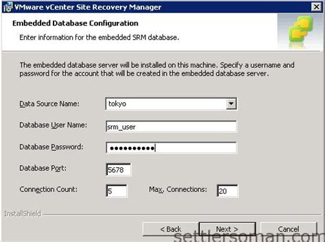 How To Install Site Recovery Manager SRM Or X Part Using Embedded Database