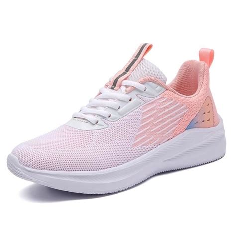 Basket femme Mode Feminine Baskets à Lacets Anti dérapant Chaussure Rose Cdiscount Chaussures