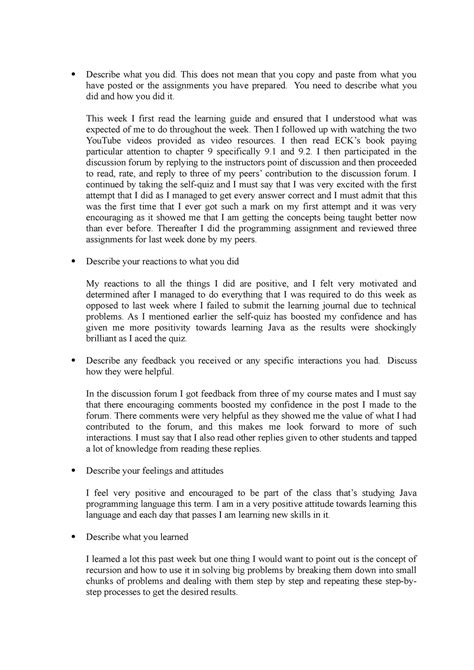 Learning Journal Unit 2 Cs1103 Describe What You Did This Does Not