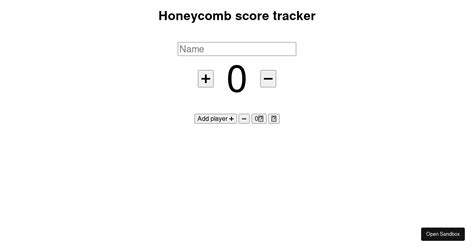 Honeycomb Score Tracker Codesandbox