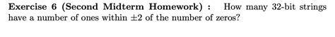 Solved Exercise 6 Second Midterm Homework How Many