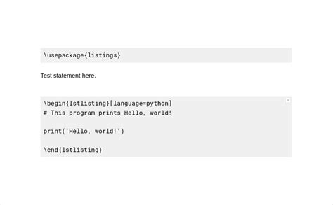 Compatibility With Code Blocks Linting Packages Like `listings` Or