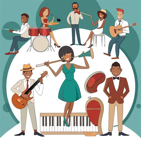 A Diverse Group Of Musicians Playing Various Instruments On A Stage