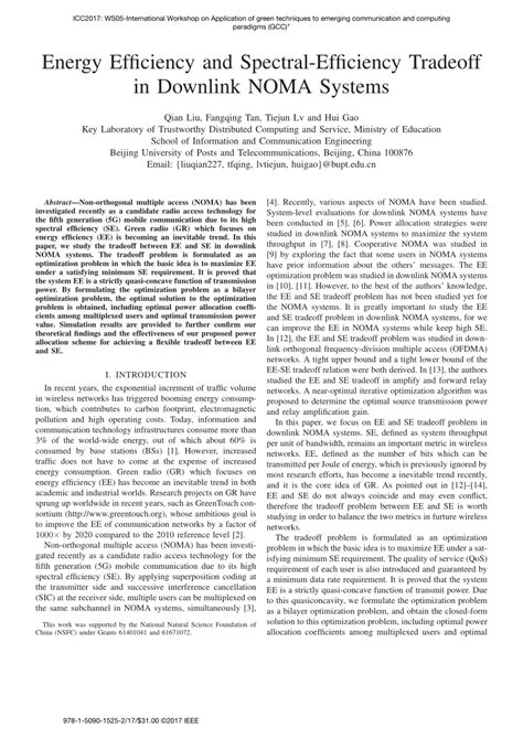 Pdf Energy Efficiency And Spectral Efficiency Tradeoff In Downlink
