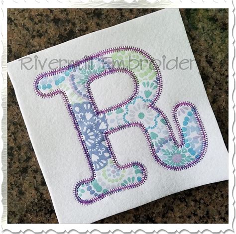 Zig Zag Typewriter Applique Machine Embroidery Alphabet Rivermill