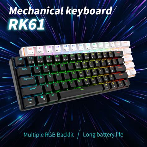 Rk Royal Kludge Rk61 Bluetooth Compatible Mini Wired Dual Mode 60 Rgb