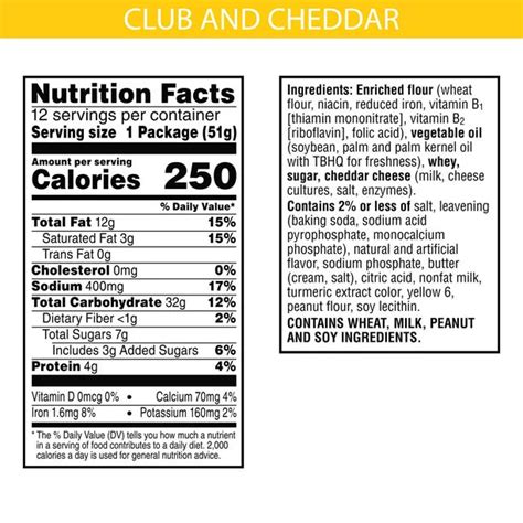 Keebler Club And Cheddar Sandwich Crackers 216 Oz 12 Count