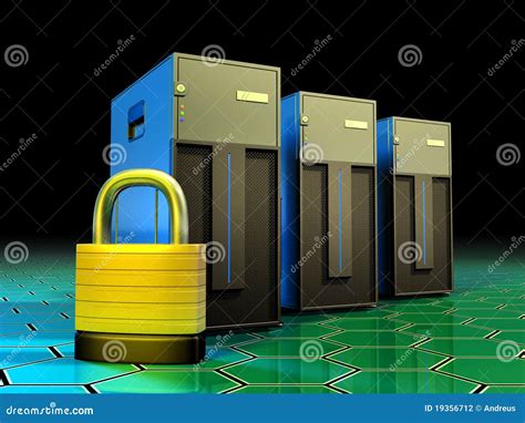 Server Protection Stock Illustration Illustration Of Computer