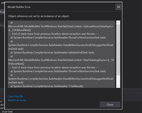 Azure Training Fails On Uploading Dataset · Issue 927 · Dotnet