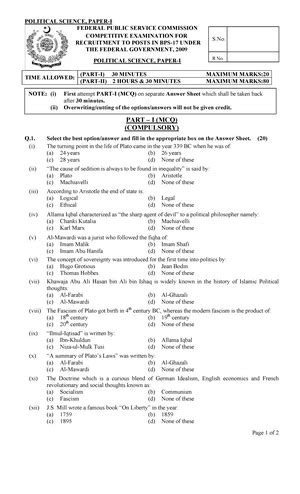 Css Political Science 2013Political Science CSs Past Papers Studocu