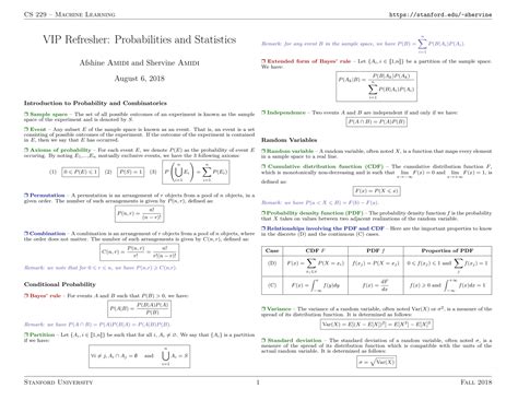Probabilities & Statistics Cheat Sheet - GlobalSQA