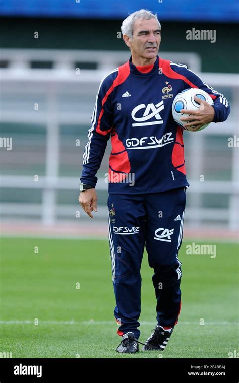 Coach Raymond Domenech During The Training Of The French National