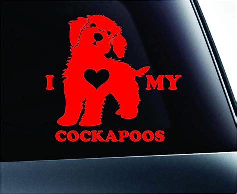 I Love My Cockapoos Dog Symbol Decal Paw Print Dog Puppy