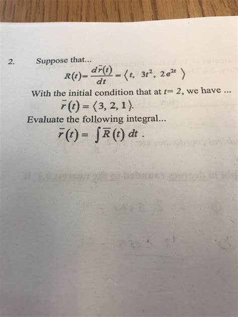 Solved Suppose That R T Dr T Dt With The Initial Chegg Com