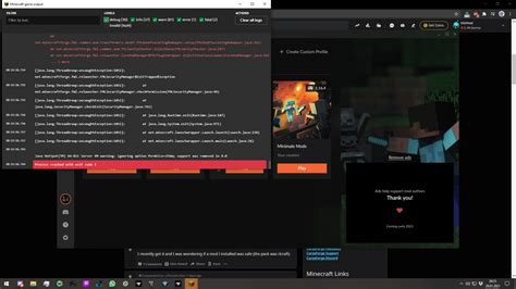 Every Modpack Instantly Crashes With Error Code 0 Or 1 Like In This Log