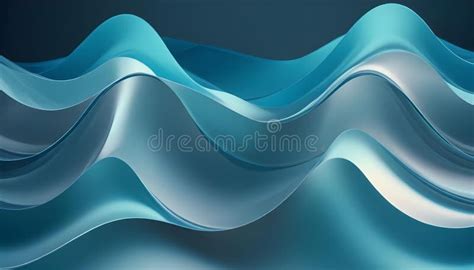 Abstract Blue Wavy Shapes On A Light Blue Stock Illustration