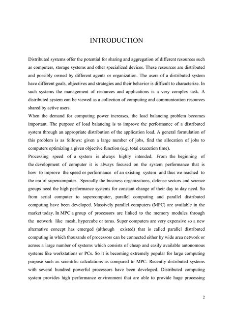 load balancing in distributed systems docx