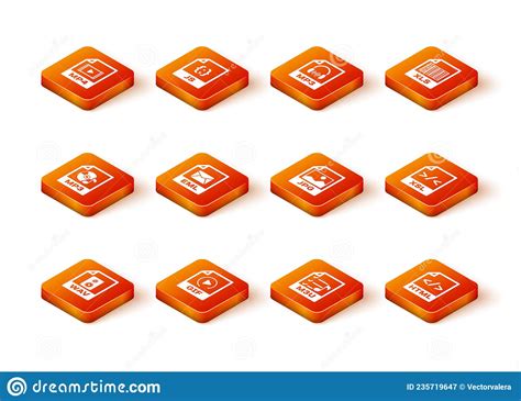 Set WAV File Document GIF MP EML M U And Icon Vector Stock