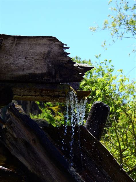 Water Gutter Gully Wood Wood Tray Free Image From