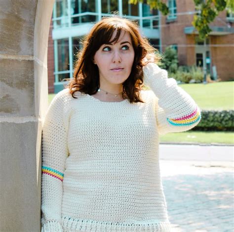 Crochet Sweater Pattern Happy Stripes Pullover Herr Stitches